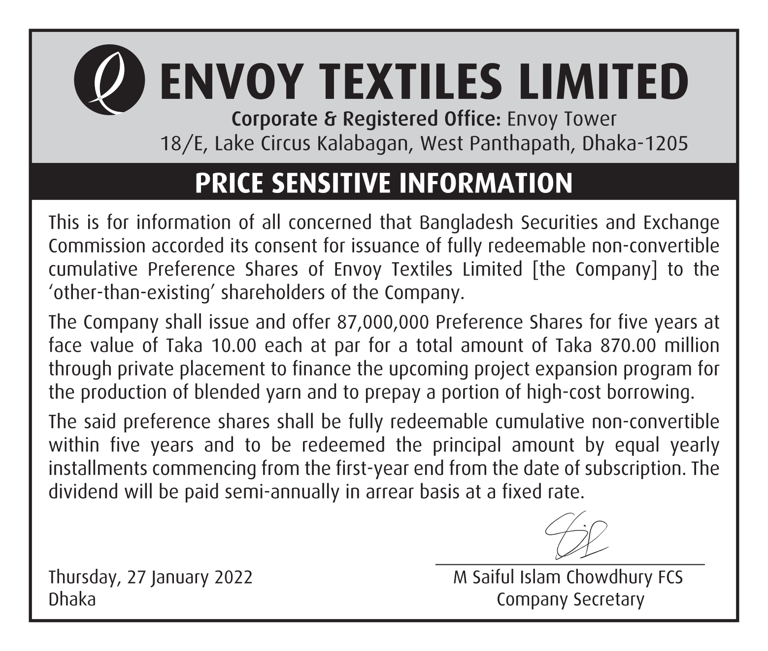 Envoy Textiles LTD | LEED Certified Platinum